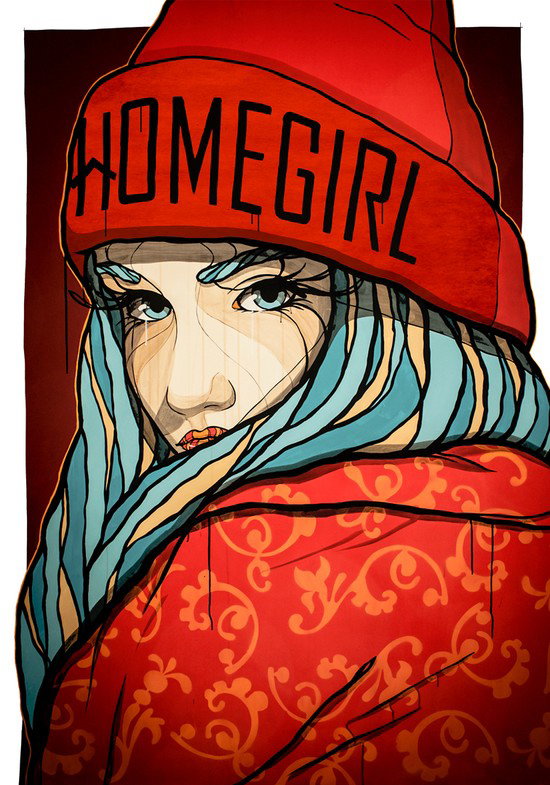 Homegirl von El Bocho - Limited Edition. Auflage: 250. Signiert.